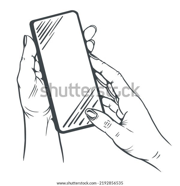 Hand Holding Mobile Phone Dialing Number Stock Vector (Royalty Free ...