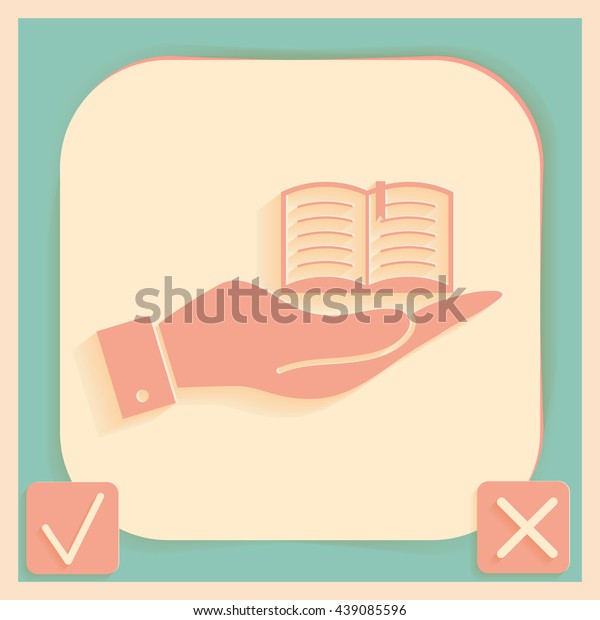 Hand Holding Open Book Sign Education Stock Vector (Royalty Free ...