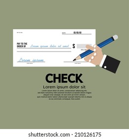 Hand Holding Pencil Check Vector Illustration Stock Vector (Royalty ...