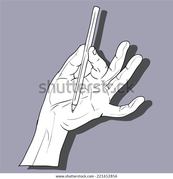 Hand Holding Pencil Vector Illustration Stock Vector (Royalty Free ...
