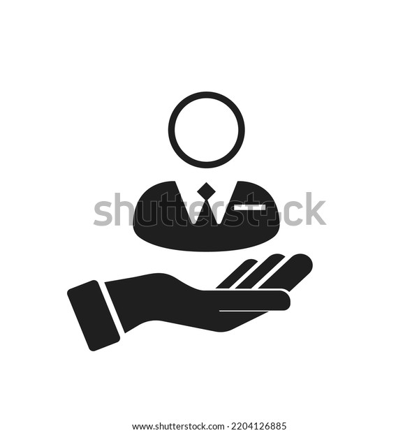 Hand Holding Person Icon Vector Illustration Stock Vector (Royalty Free ...