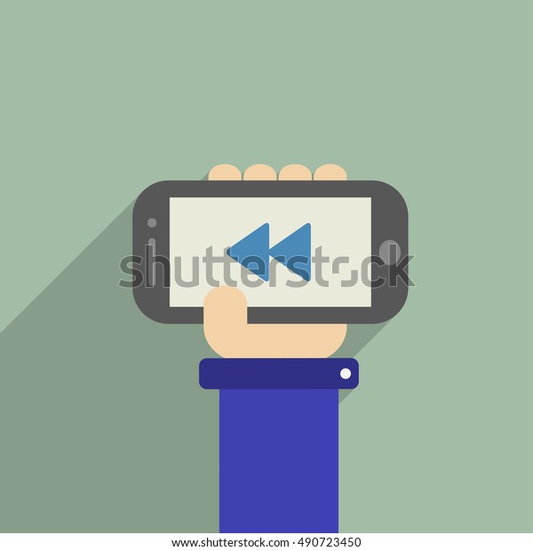 Hand Holding Phone Backward Stock Vector (Royalty Free) 490723450 ...