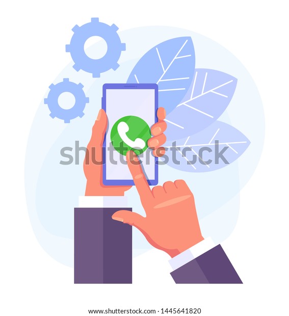 Hand Holding Phone Phone Call Concept Stock Vector (Royalty Free ...