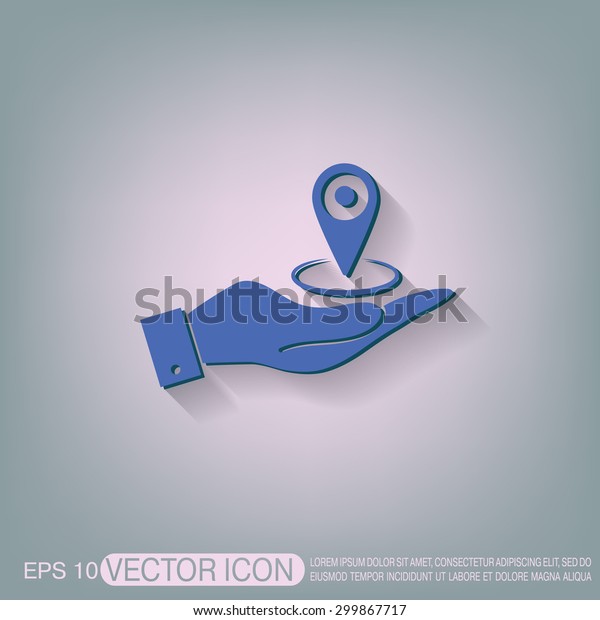 Hand Holding Pin Location On Map Stock Vector (Royalty Free) 299867717 ...