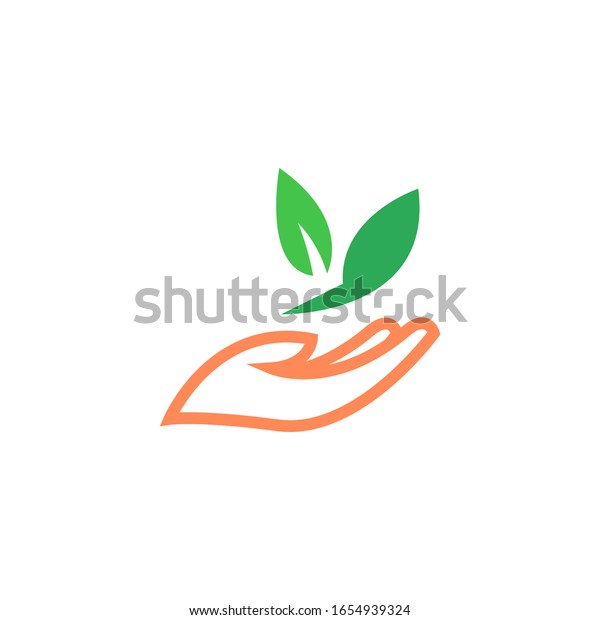 Hand Holding Plants Logo Template Vector Stock Vector (Royalty Free ...