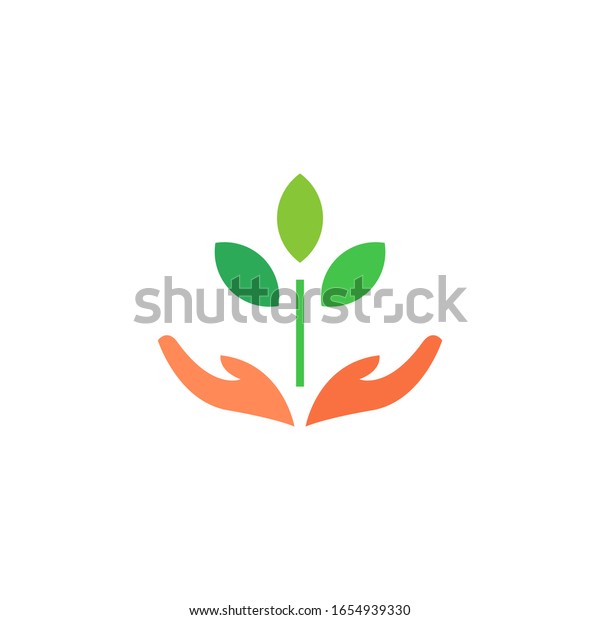 Hand Holding Plants Logo Template Vector Stock Vector (Royalty Free ...