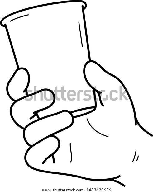 Hand Holding Plastic Cup Water Vector Stock Vector (Royalty Free ...