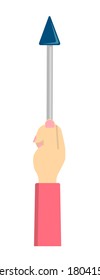 Hand Holding Pointing Stick Vector Illustration Stock Vector (Royalty ...