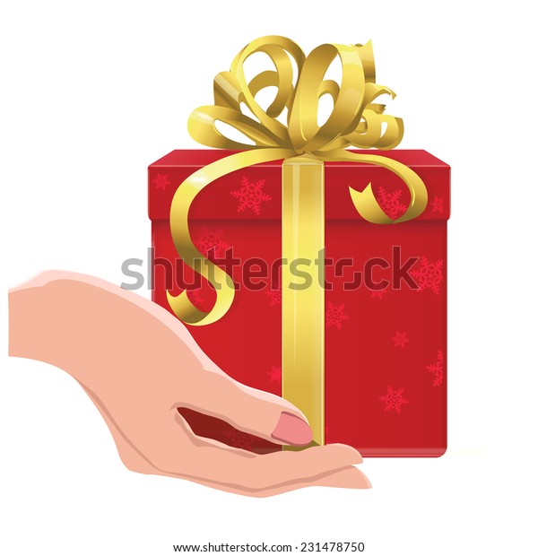 Hand Holding Present Vector Illustration Stock Vector (Royalty Free ...