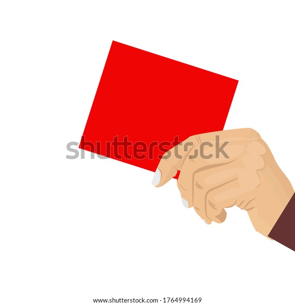 Hand Holding Red Card White Background Stock Vector (Royalty Free ...