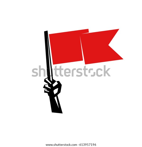Hand Holding Red Flag Stock Vector (Royalty Free) 613957196 | Shutterstock