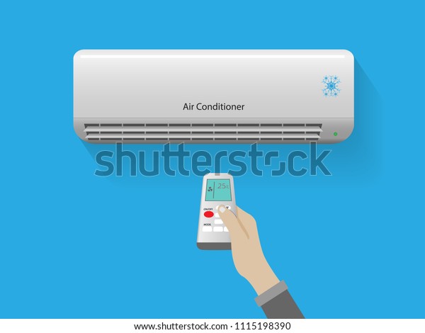 Hand Holding Remote Control Open Air Stock Vector (Royalty Free) 1115198390