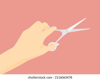 Hand Holding Scissors Vector Illustration Stock Vector (Royalty Free ...