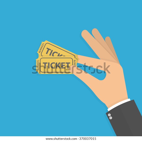 Hand Holding Showing Tickets Flat Design Stock Vector (Royalty Free ...