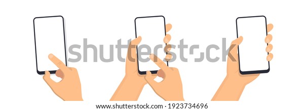 55,346 Hand Holding Phone Flat Design Images, Stock Photos & Vectors ...