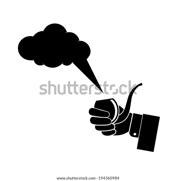 Hand Holding Smoking Pipe Stock Vector (Royalty Free) 194360984 ...