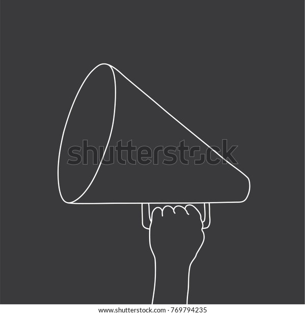 Hand Holding Speaker Vector Illustration Design Stock Vector (Royalty ...