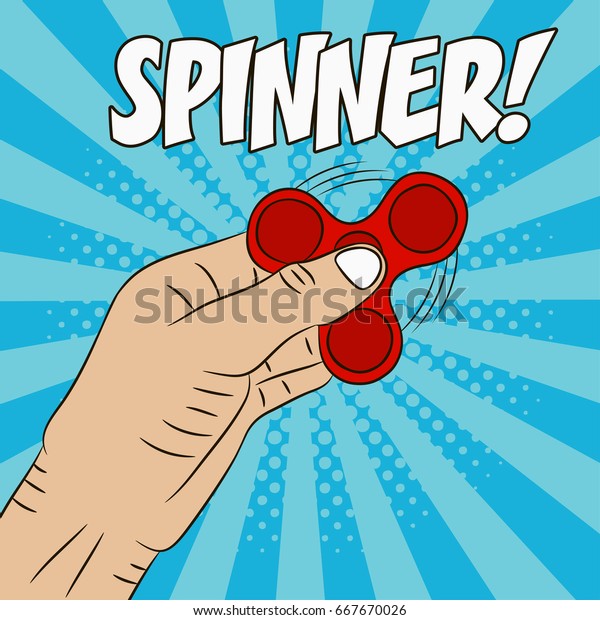 Hand Holding Spinner Drawn Fidget Spinner Stock Vector (Royalty Free ...