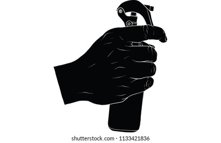 Hand Holding Spray Vector Stock Vector (Royalty Free) 1133421836 ...