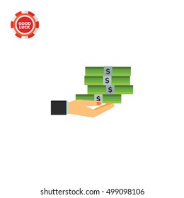Hand Holding Stack Money Icon Stock Vector (Royalty Free) 499098106 ...
