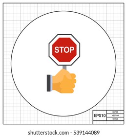 Hand Holding Stop Sign Stock Vector (Royalty Free) 539144089 | Shutterstock