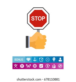 Hand Holding Stop Sign Stock Vector (Royalty Free) 678110881 | Shutterstock