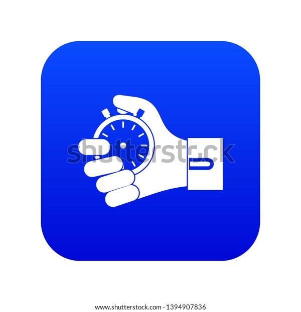 Hand Holding Stopwatch Icon Digital Blue Stock Vector (Royalty Free ...