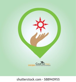 Hand Holding Sun Icon Conceptvector Illustration Stock Vector (Royalty ...