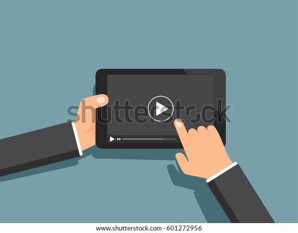 Hand Holding Tab Finger Tap On Stock Vector (Royalty Free) 601272956 ...