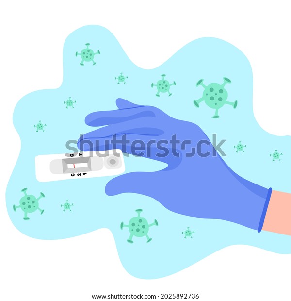 Hand Holding Test Kit Viral Disease Stock Vector (Royalty Free ...