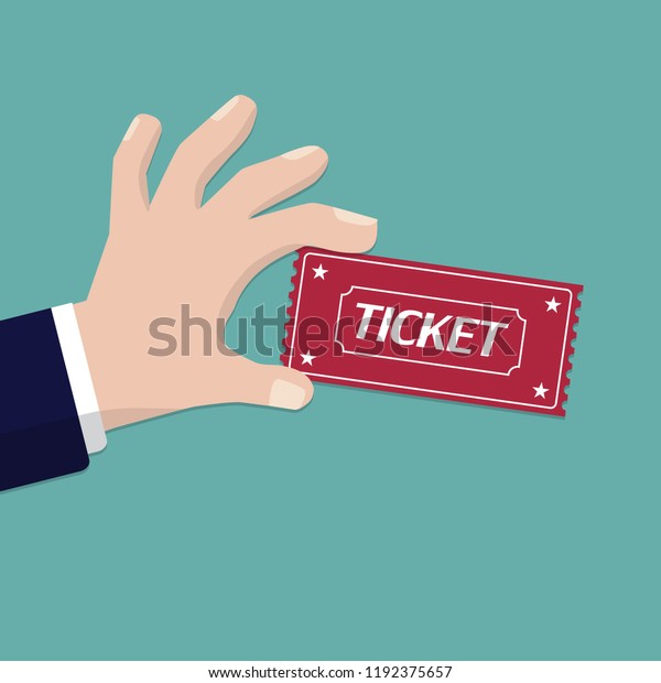 Hand Holding Ticket Flat Design Vector Stock Vector (Royalty Free ...