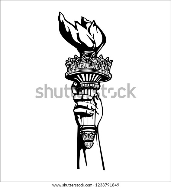 Hand Holding Torch Illustration Stock Vector (Royalty Free) 1238791849