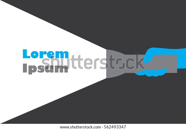 Hand Holding Torch Light Shining Forward Stock Vector (Royalty Free ...