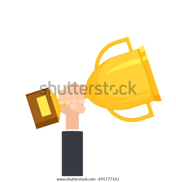 Hand Holding Trophy Clipart Image Isolated Stock Vector (Royalty Free ...