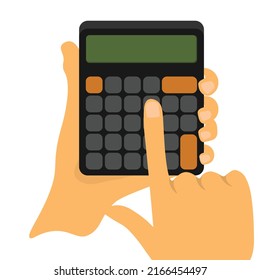 Hand Holding Using Calculator Icon Accountant Stock Vector (Royalty ...