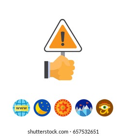 Hand Holding Warning Sign Stock Vector (Royalty Free) 657532651 ...