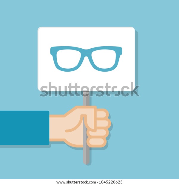 Hand Holding White Board Banner Minimal Stock Vector (Royalty Free ...