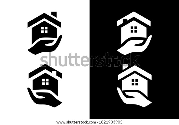 Hand Home Logo Design Concept Very Stock Vector (Royalty Free ...