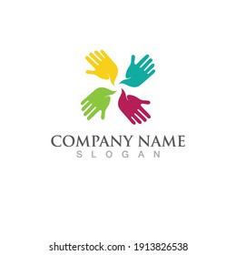 Unique Colorful Hand Logo Youth Social Stock Vector (Royalty Free ...