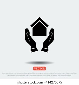 Hand House Icon Stock Vector (Royalty Free) 414275875 | Shutterstock