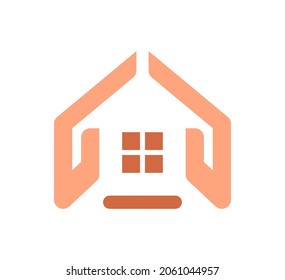 Hand House Logo Vector Design Template Stock Vector (Royalty Free ...