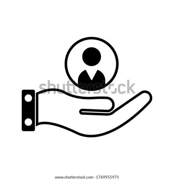 Hand Human Customer Care Icon Customer Stock Vector (Royalty Free ...