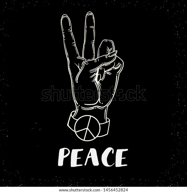 hand human with peace and love gesture - Vector