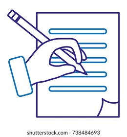 Hand Human Pencil Writing Isolated Icon Stock Vector (Royalty Free ...