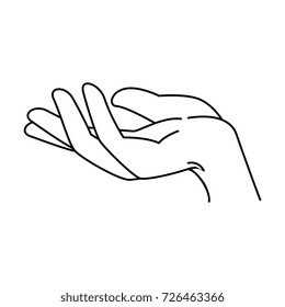 Hand Human Receiving Icon Stock Vector (Royalty Free) 726463366 ...