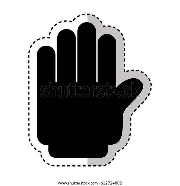 Hand Human Stop Silhouette Isolated Icon Stock Vector (Royalty Free ...