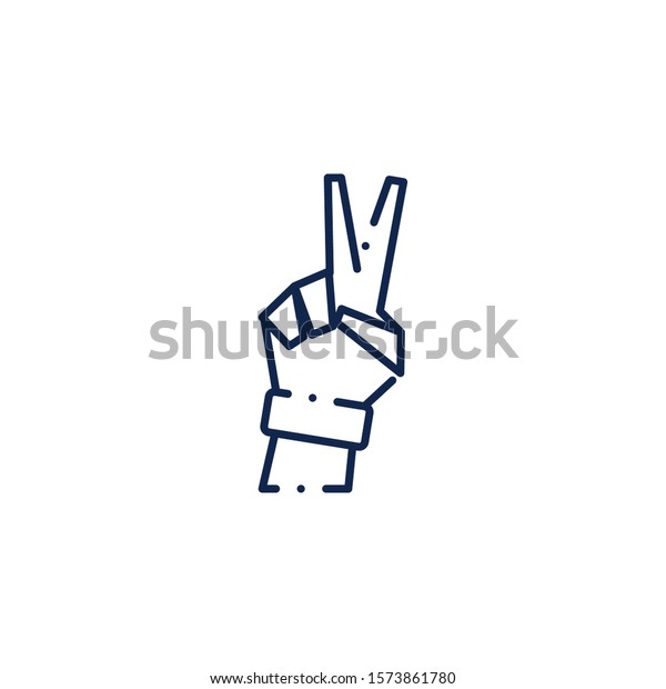 Hand Human Victory Symbol Vector Illustration Stock Vector (Royalty ...