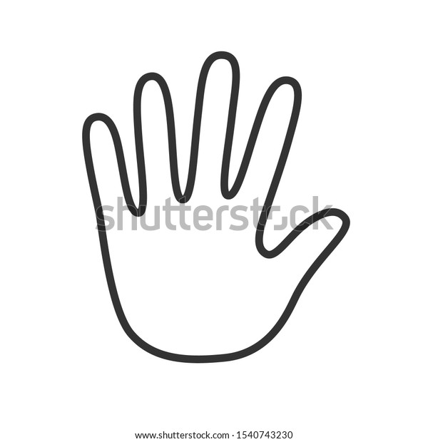 Hand Icon Made Outline Style Isolated Stock Vector (Royalty Free ...