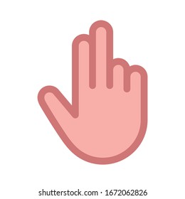 Hand Icon On White Background Vector Stock Vector (Royalty Free) 1672062826