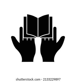 Hand Icon Open Book Glyph Style Stock Vector (Royalty Free) 2133229897 ...